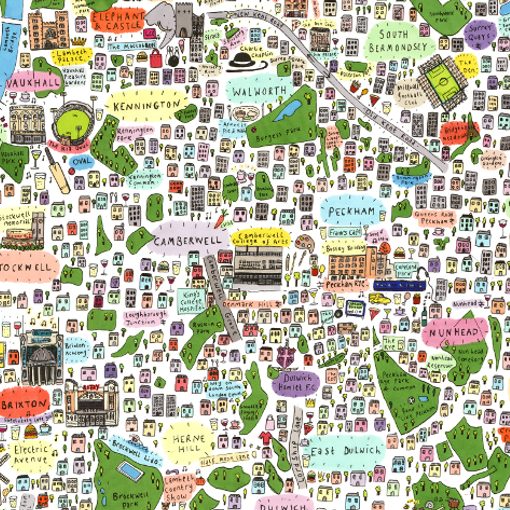 House of Cally - Illustrated map of South-East London